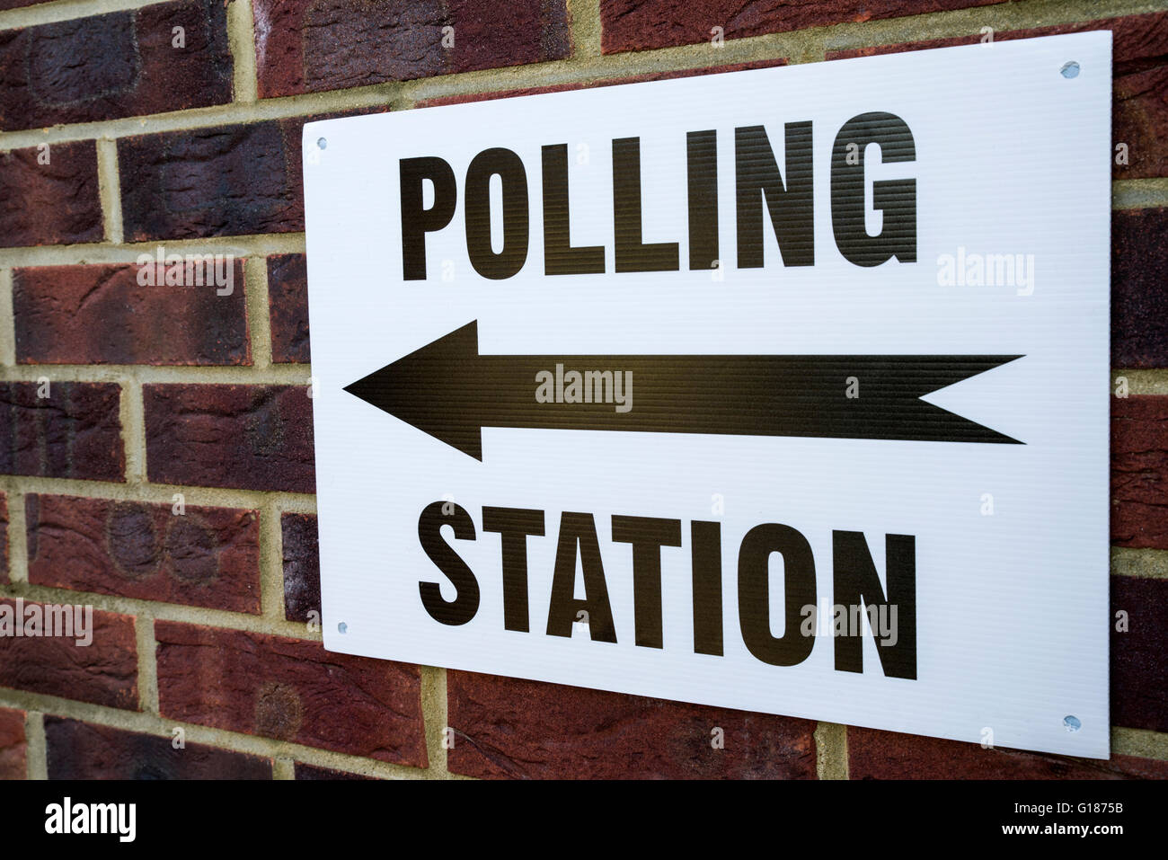 Polling station signage hi-res stock photography and images - Alamy