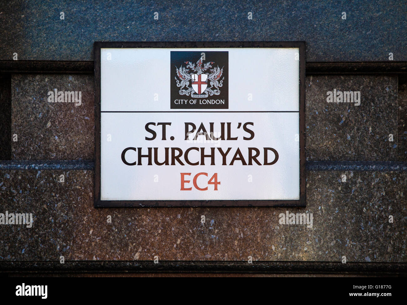 A street sign for St. Pauls Churchyard in the City of London Stock ...