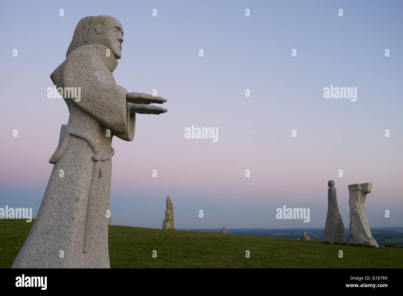 Statues at the Valley of the Saints, Vallee des saints, Carnoet ...