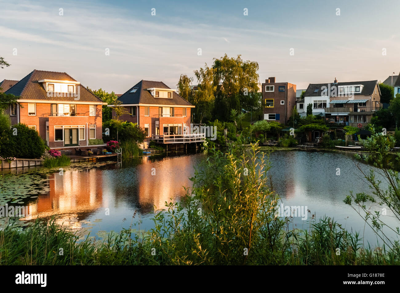 Dutch rural landscape with typical homes Stock Photo - Alamy