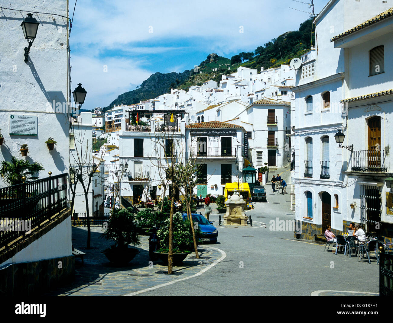 Casares Costa del Sol Spain EU with a quiet town square with ...