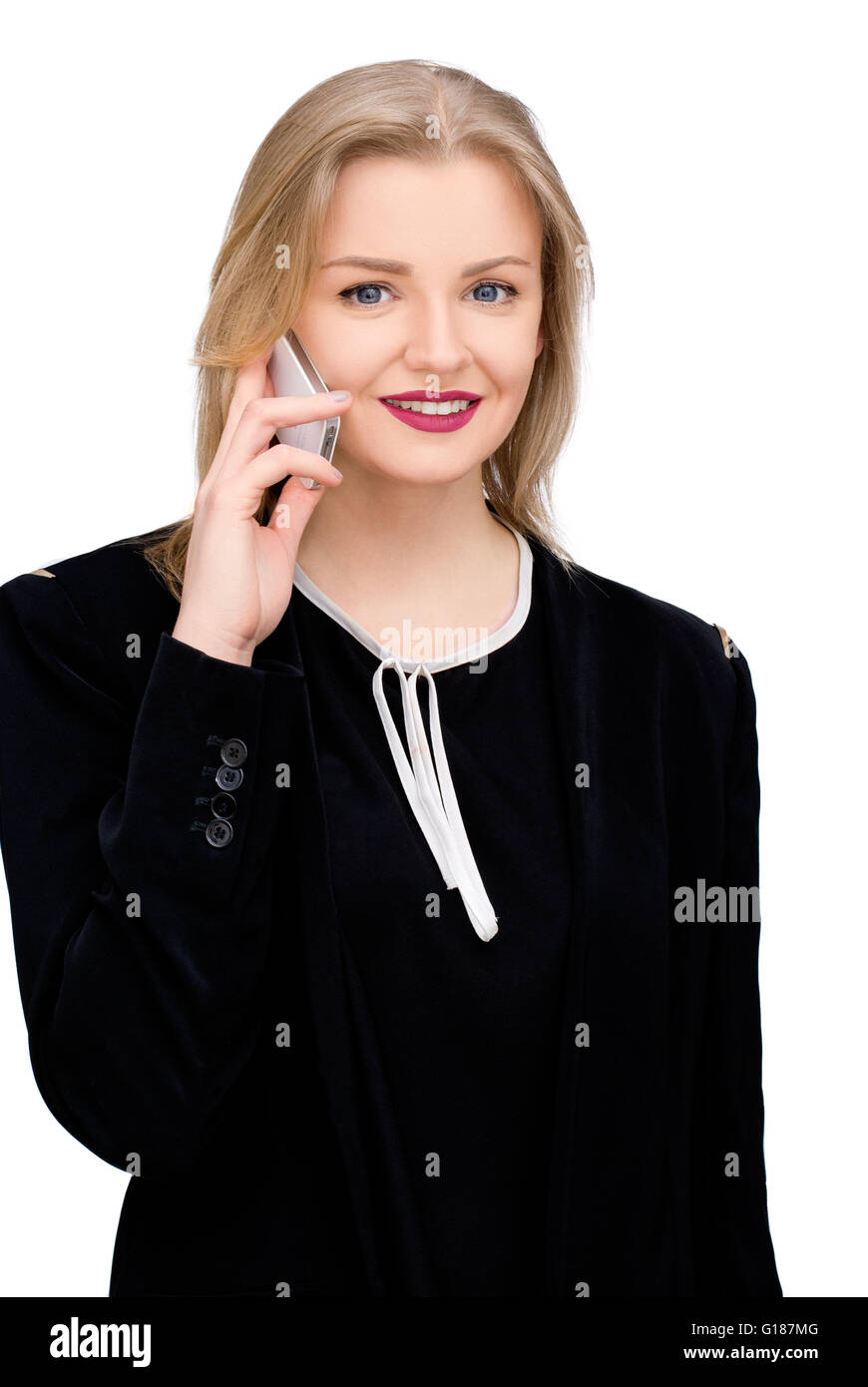 businesswoman talking on the mobile cell phone Stock Photo - Alamy