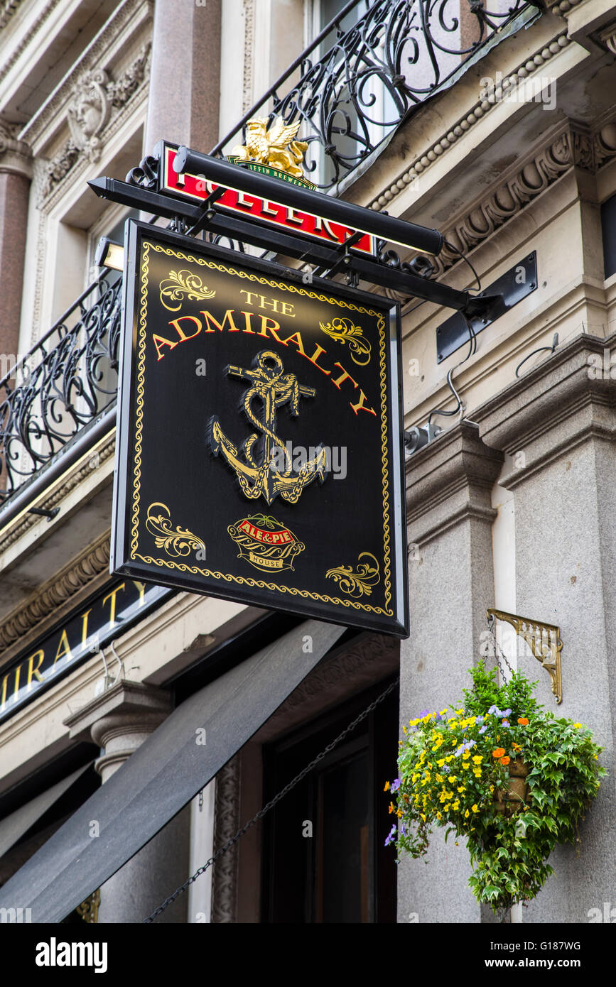 LONDON, UK - MAY 7TH 2016: The sign on the exterior of the Admiralty ...