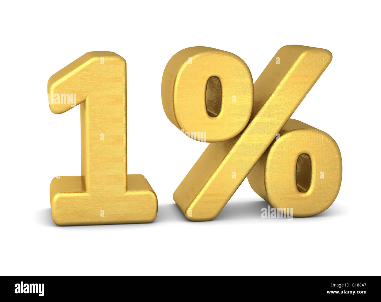 1 percent symbol 3d gold Stock Photo - Alamy