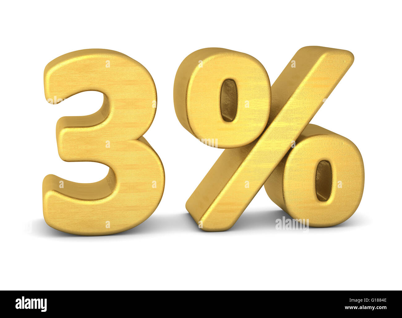 3 percent symbol 3d gold Stock Photo - Alamy
