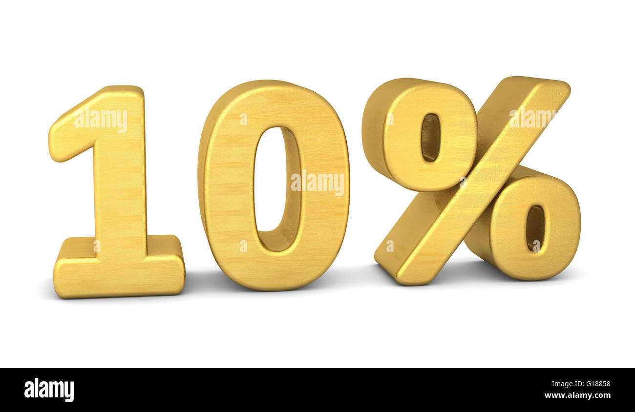 10 percent symbol 3d gold Stock Photo - Alamy