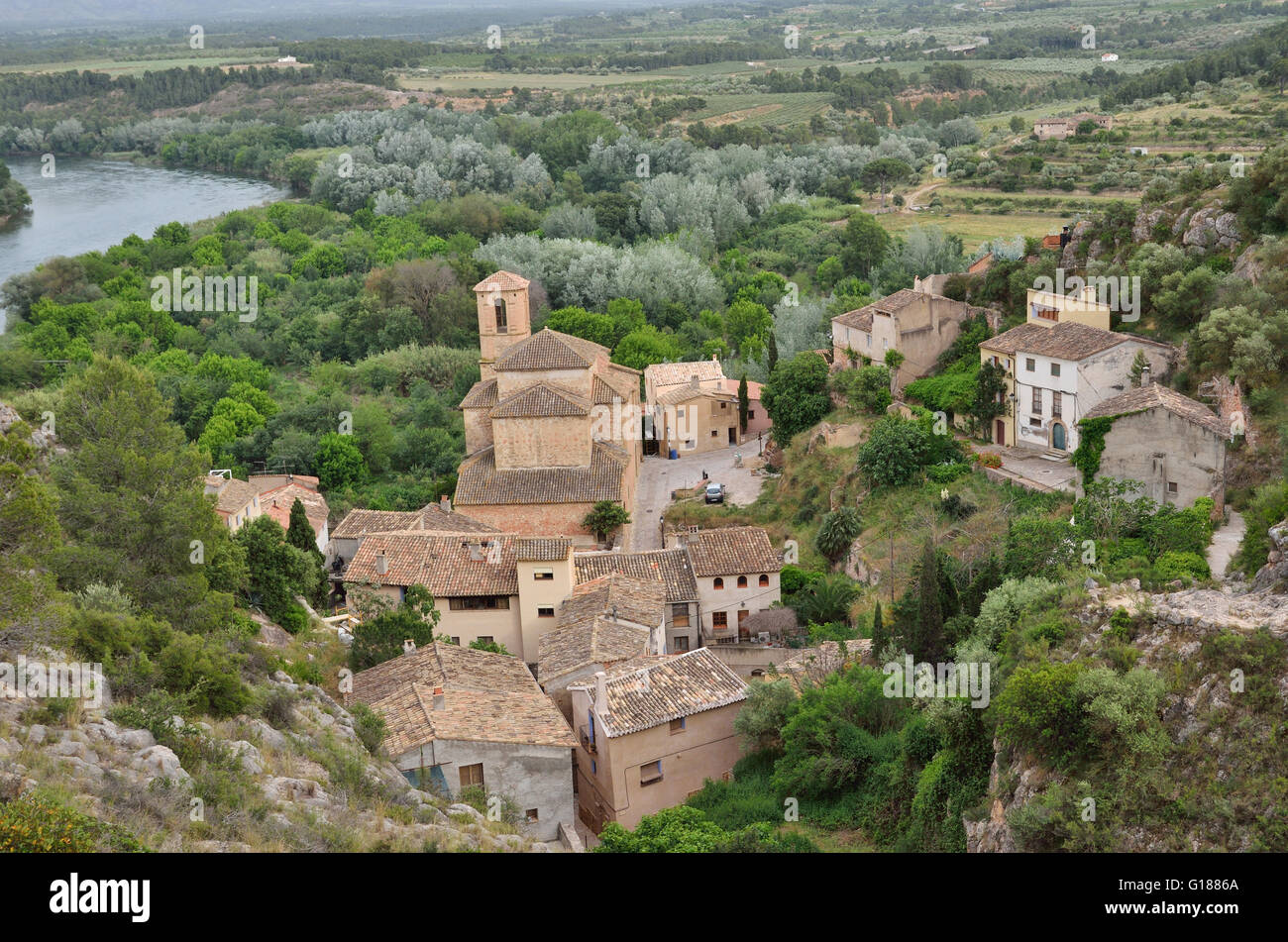 Spanish medieval town Miravet Stock Photo - Alamy