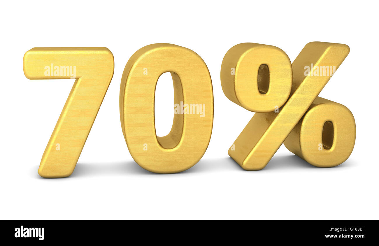 70 percent symbol 3d rendering gold Stock Photo - Alamy
