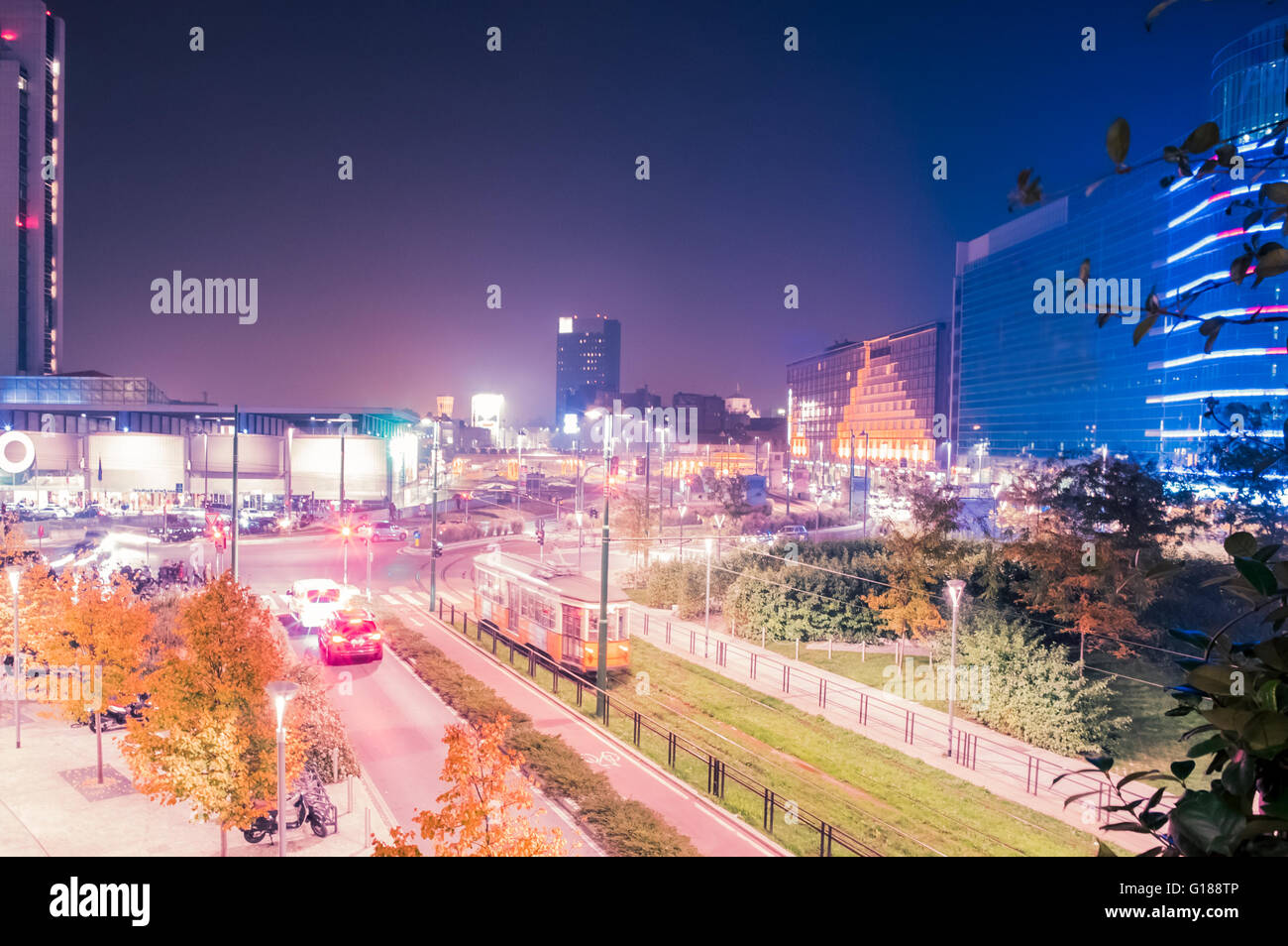 Modern city night view hi-res stock photography and images - Alamy
