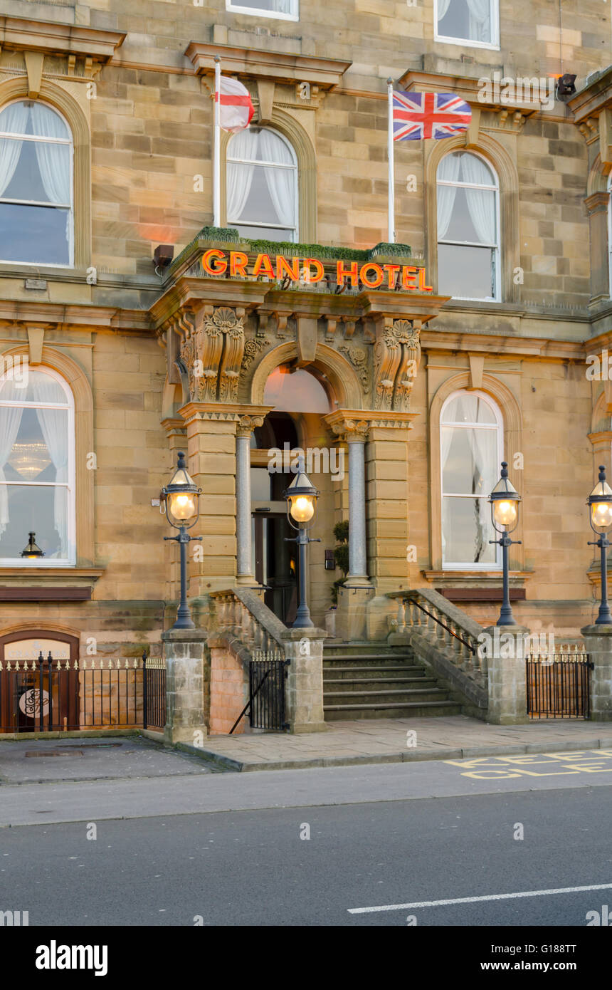 The Entrance of The Grand Hotel, Tynemouth Stock Photo - Alamy