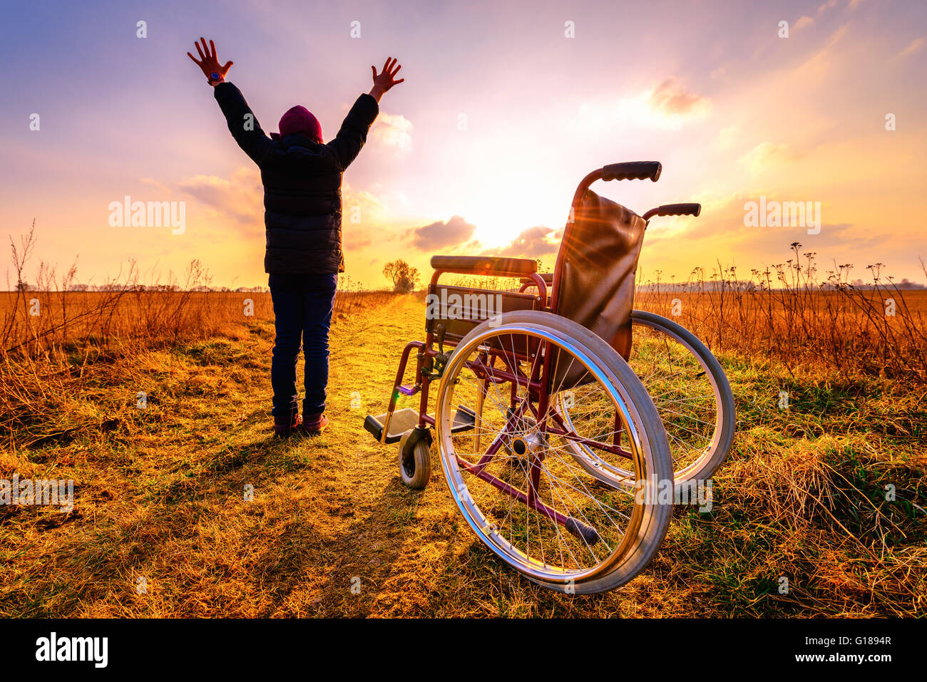Miracle recovery: young girl gets up from wheelchair and raises hands ...