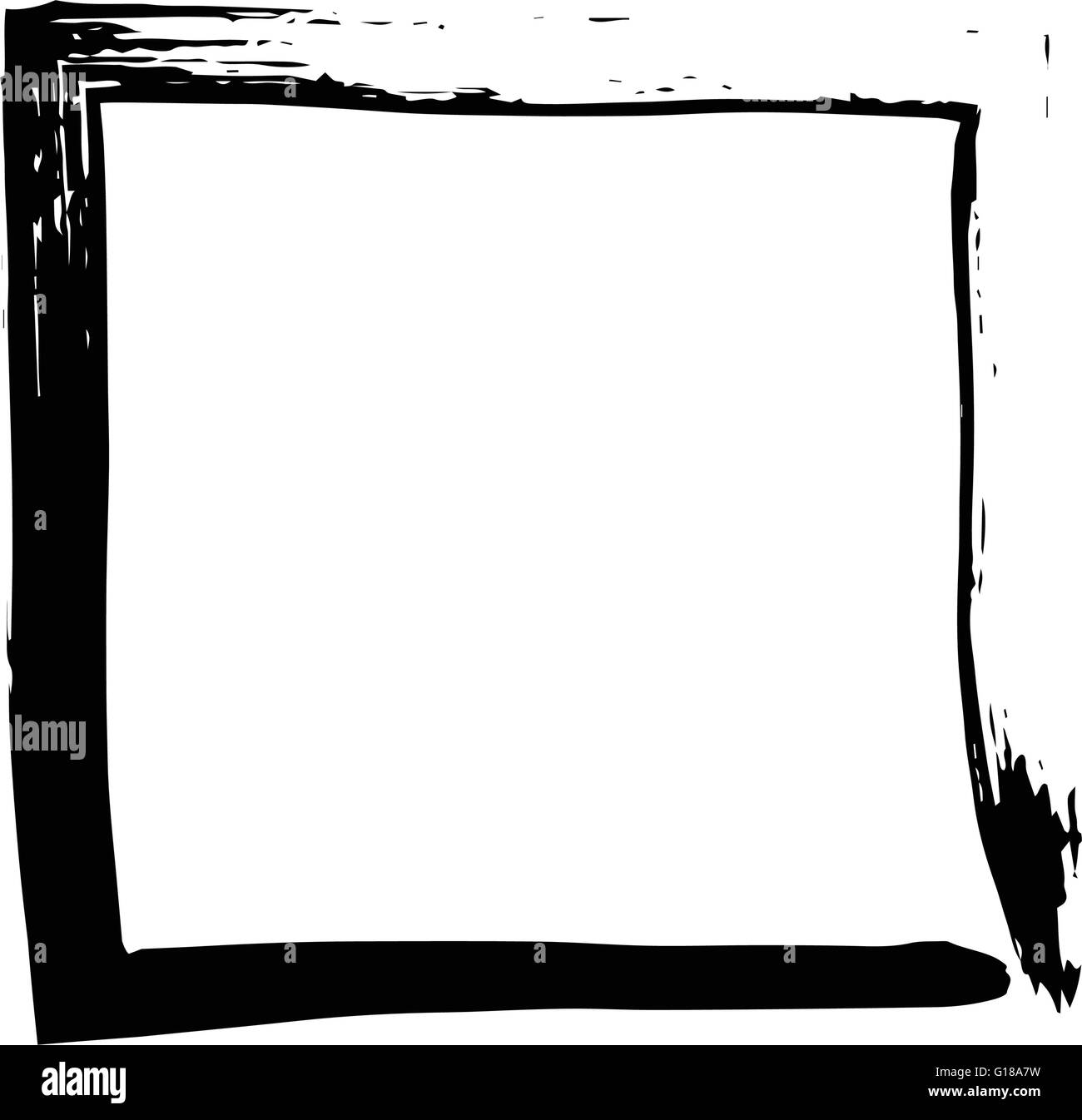 Square frame brush vector grunge paint watercolour ink Stock Vector ...