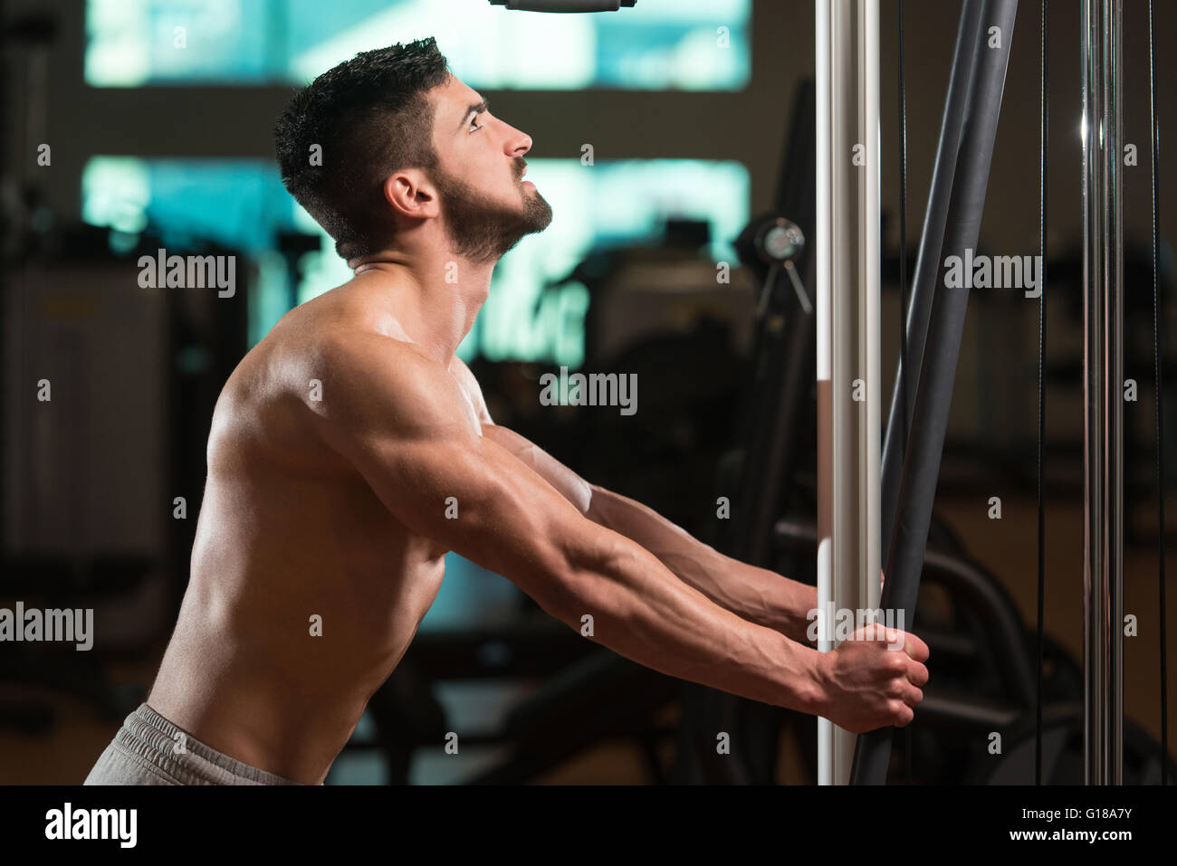 Young Muscular Men Resting After Exercises - Portrait Of A Physically ...
