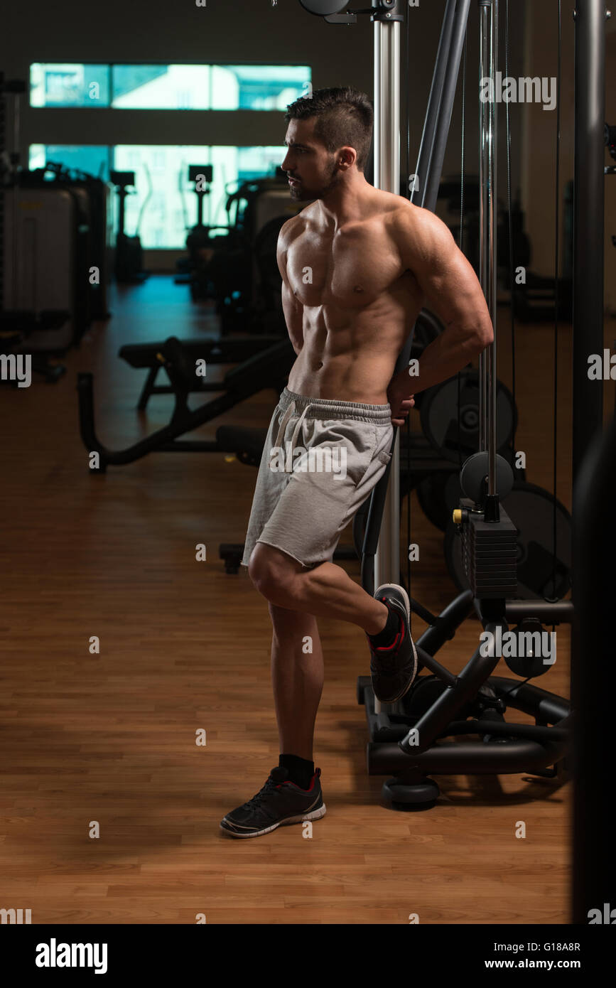 Young Muscular Men Resting After Exercises - Portrait Of A Physically ...