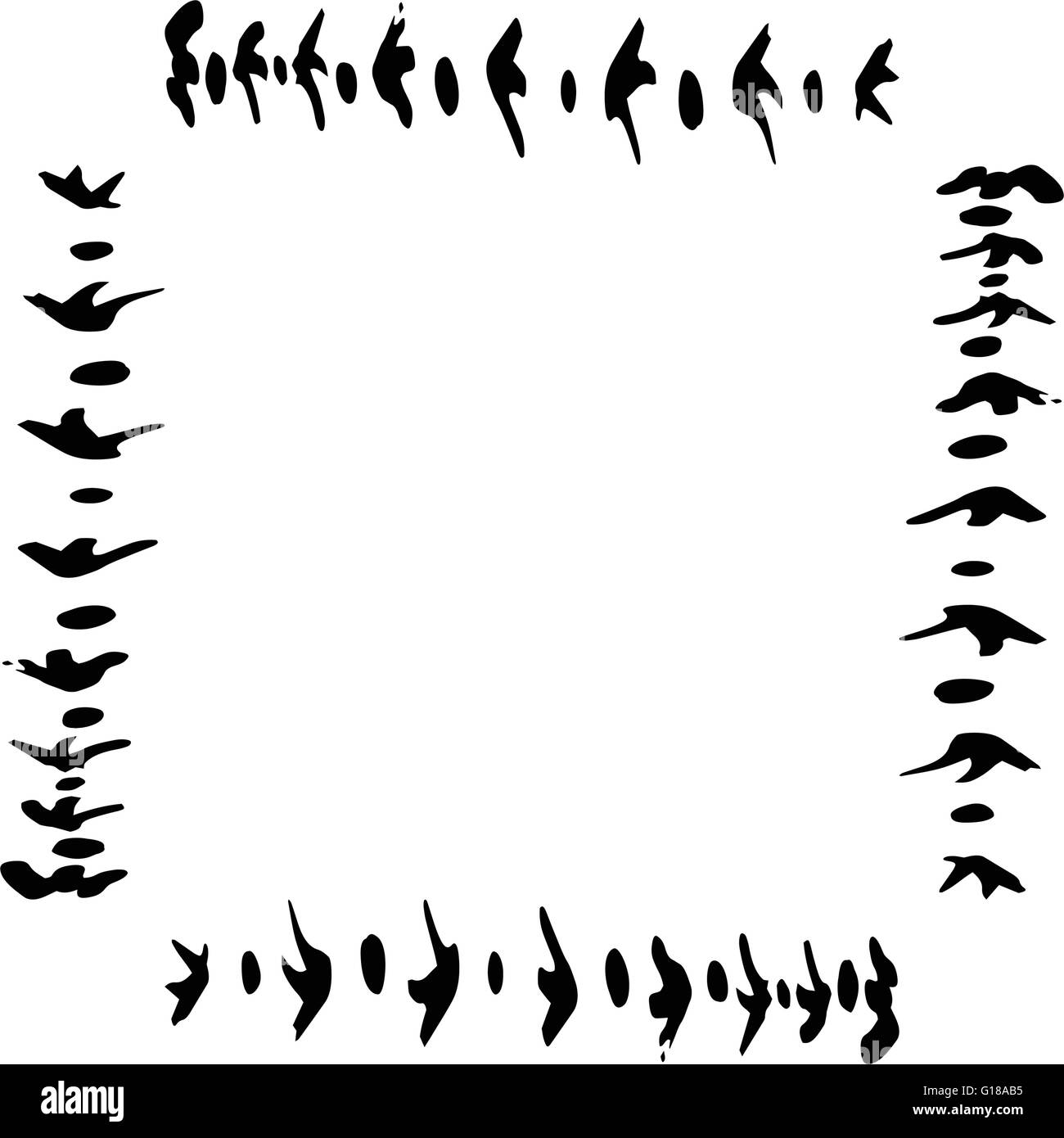 Square frame brush vector grunge paint watercolour ink Stock Vector ...