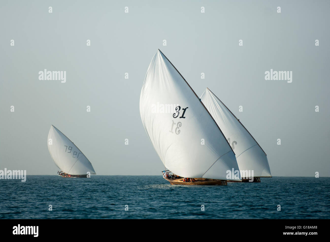 Dhow racing Abu Dhabi, United Arab Emirates Stock Photo - Alamy