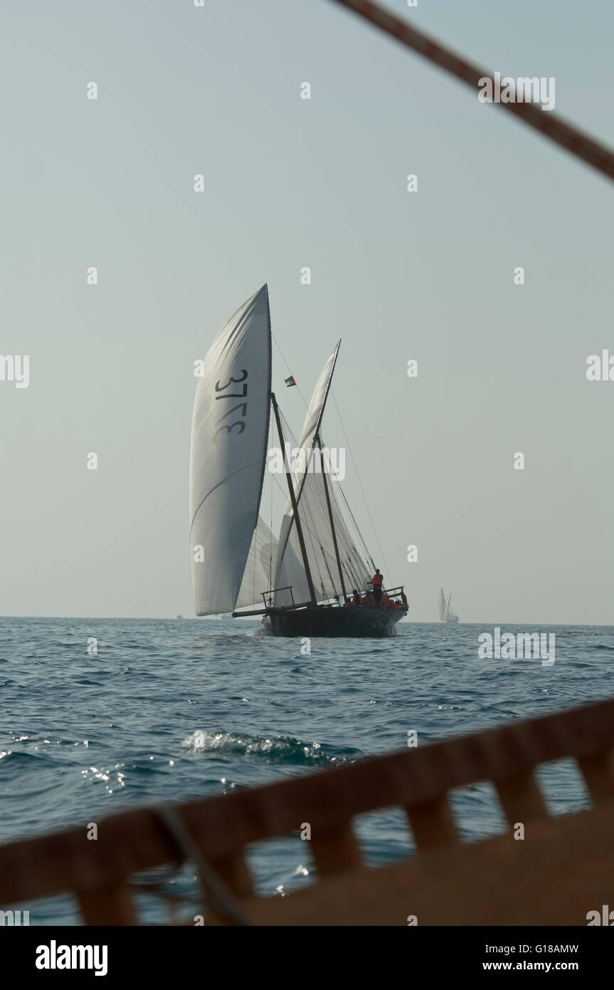 Dhow racing Abu Dhabi, United Arab Emirates Stock Photo - Alamy