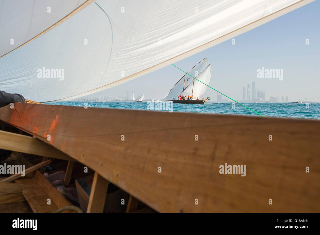 Dhow racing Abu Dhabi, United Arab Emirates Stock Photo - Alamy
