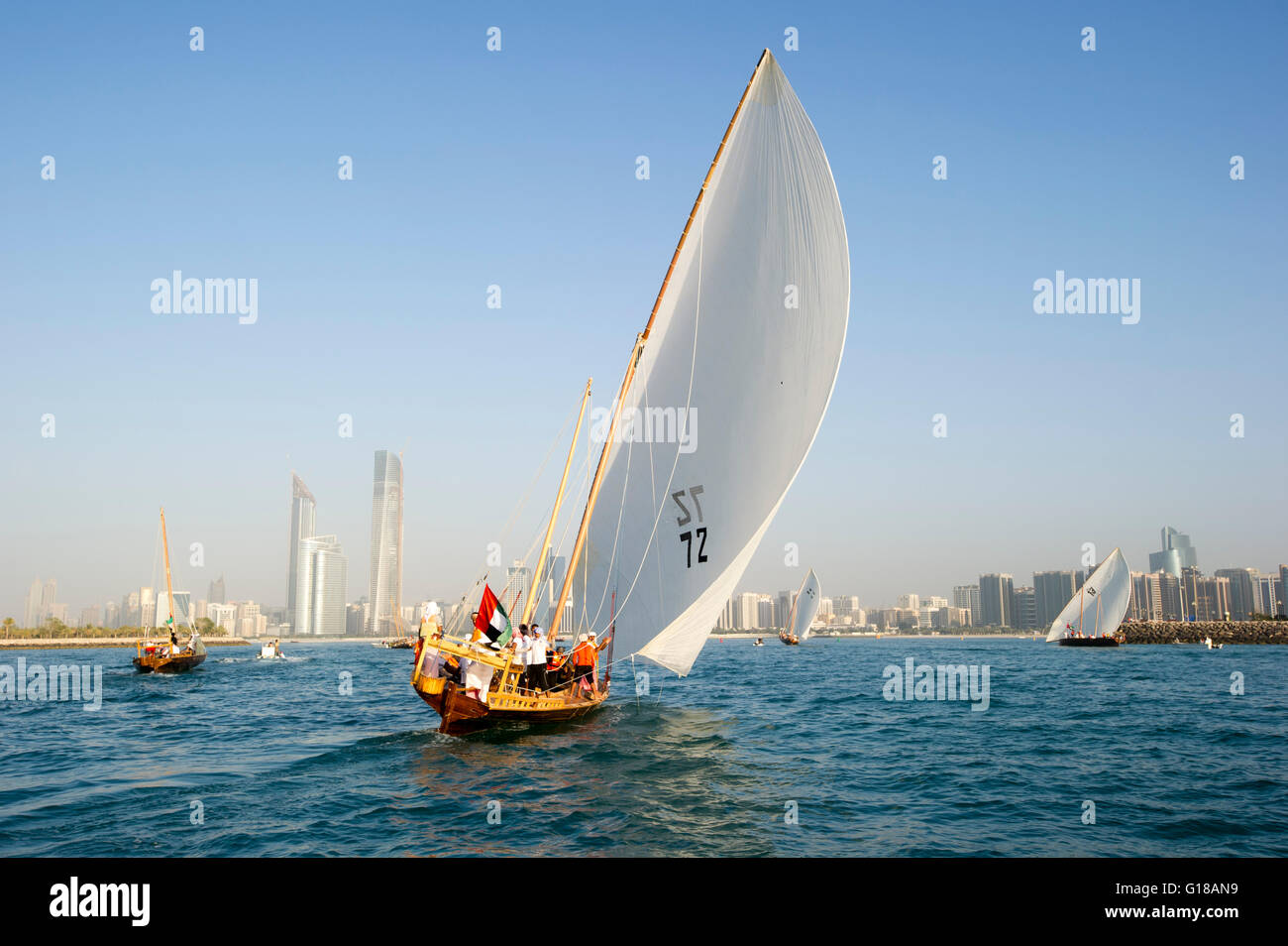 Dhow racing Abu Dhabi, United Arab Emirates Stock Photo - Alamy