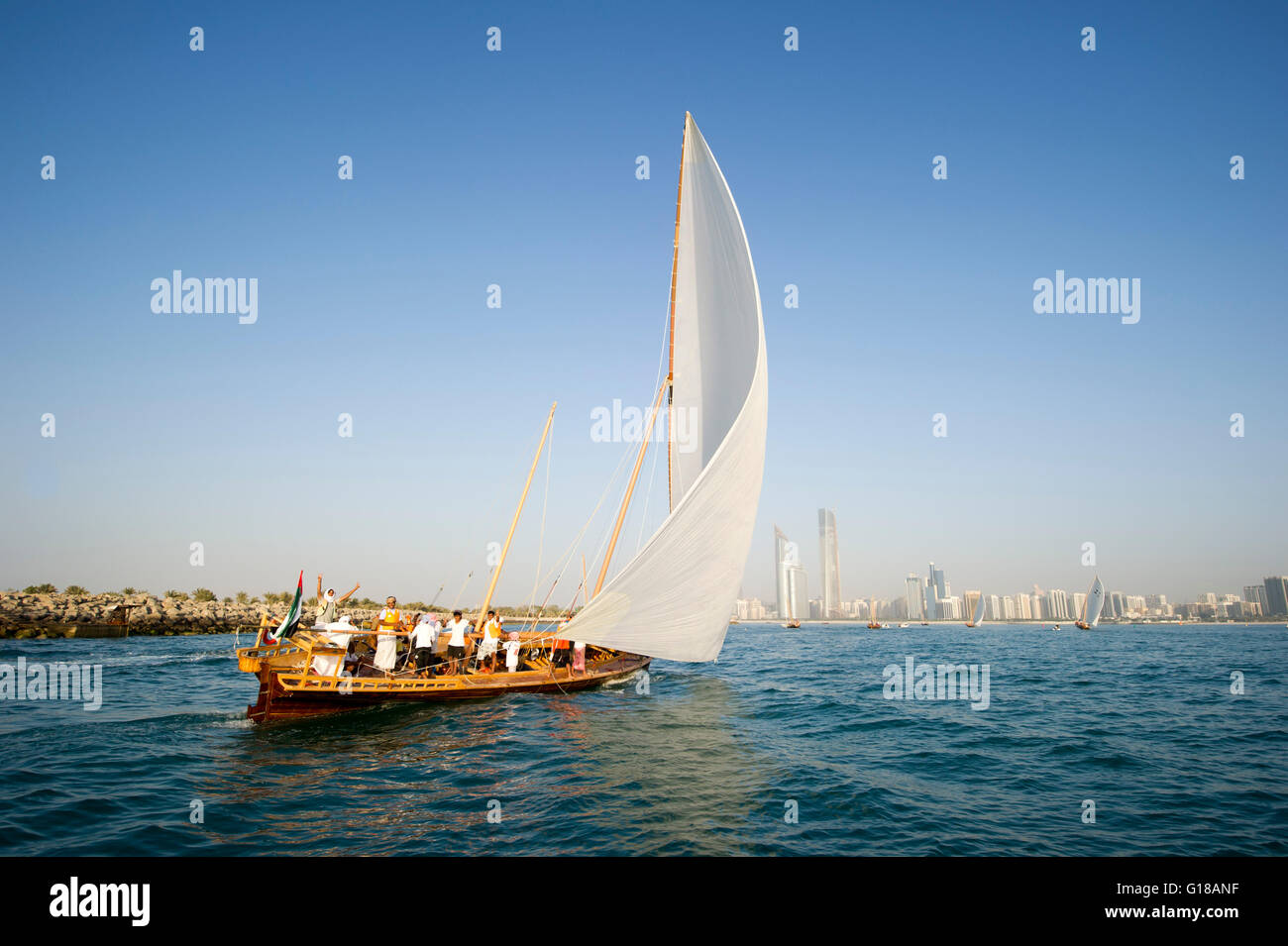 Dhow racing Abu Dhabi, United Arab Emirates Stock Photo - Alamy