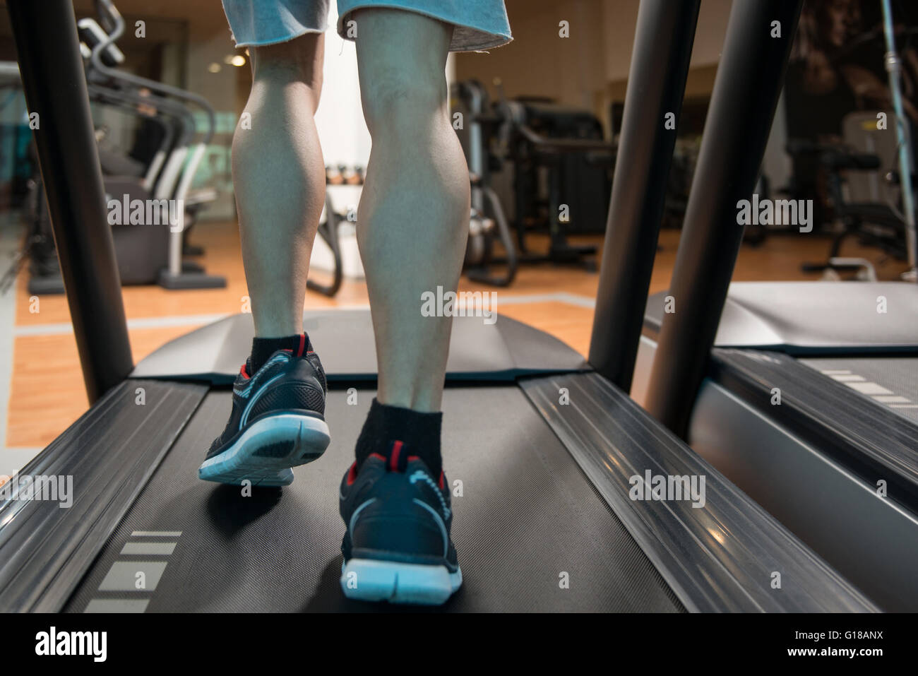 Male legs running on gym treadmill hi-res stock photography and images ...