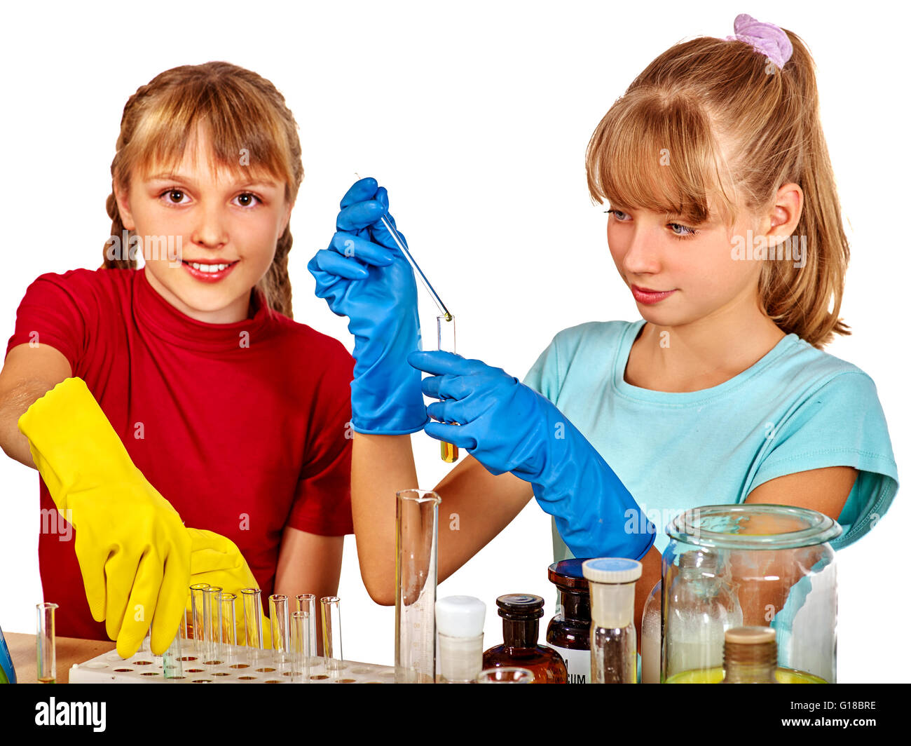 Child in chemistry class Stock Photo - Alamy