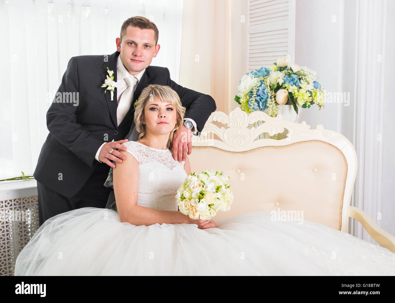 Groom and bride together. Wedding couple Stock Photo - Alamy