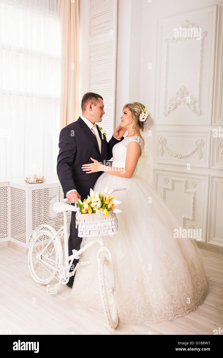 Groom and bride together. Wedding couple Stock Photo - Alamy