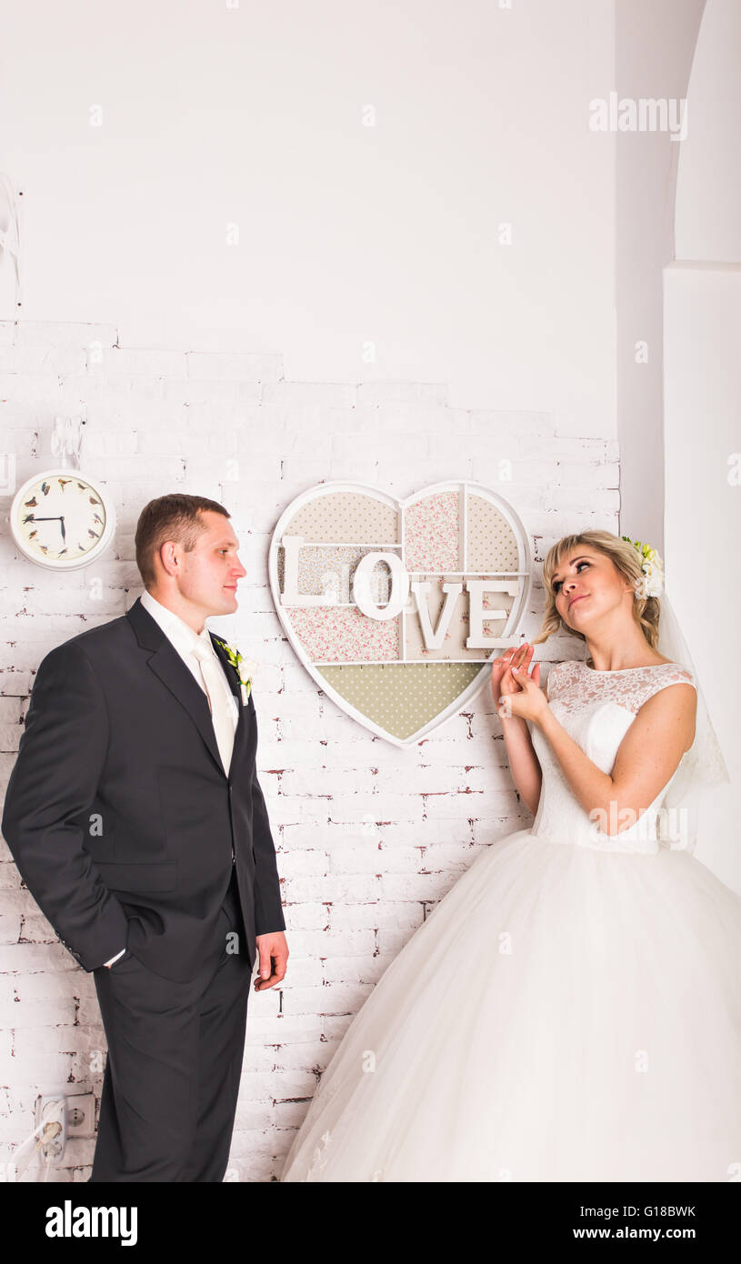 Groom and bride together. Wedding couple Stock Photo - Alamy