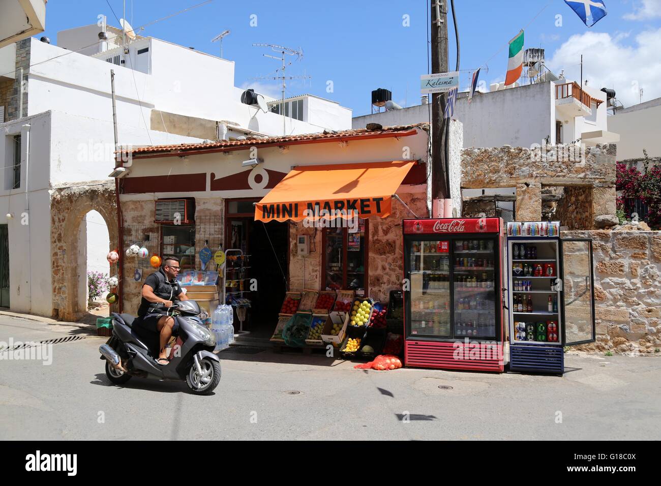 Mini Super Market in Malia Old Town on Crete Stock Photo - Alamy