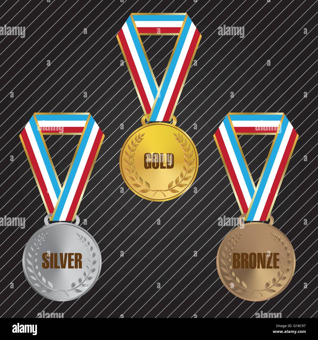Gold Silver & Bronze Medals with Ribbons Stock Vector Image & Art - Alamy