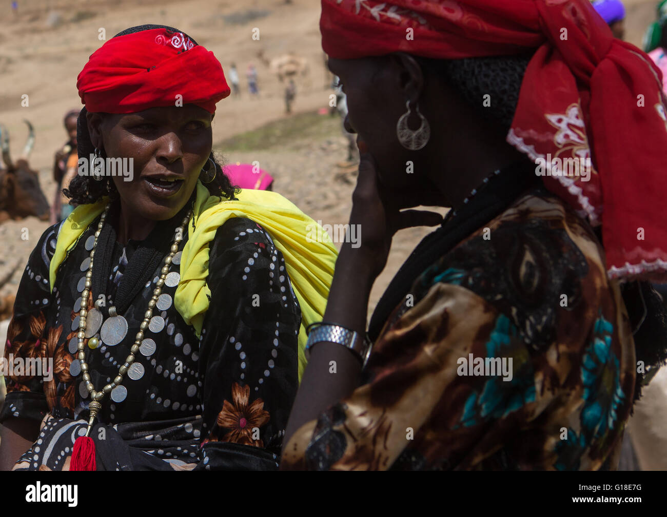 Oromo tribe women in the market, Oromo, Sambate, Ethiopia Stock Photo ...