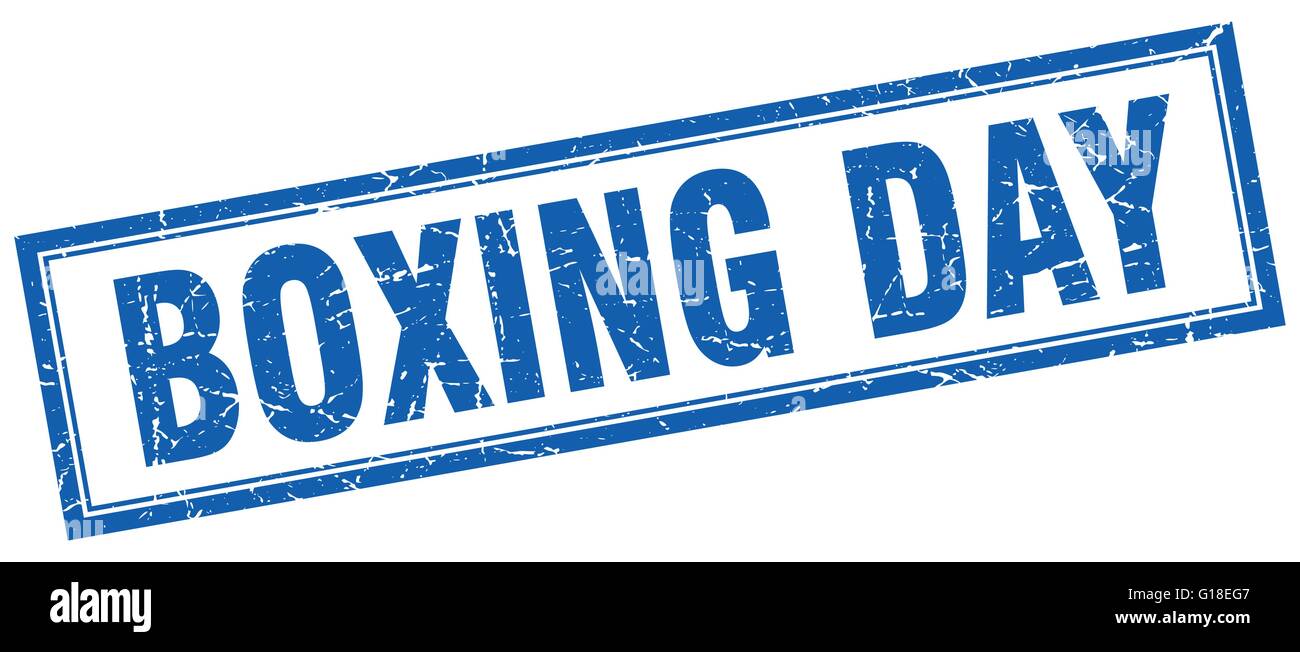 boxing day blue grunge square stamp on white Stock Vector Image & Art ...