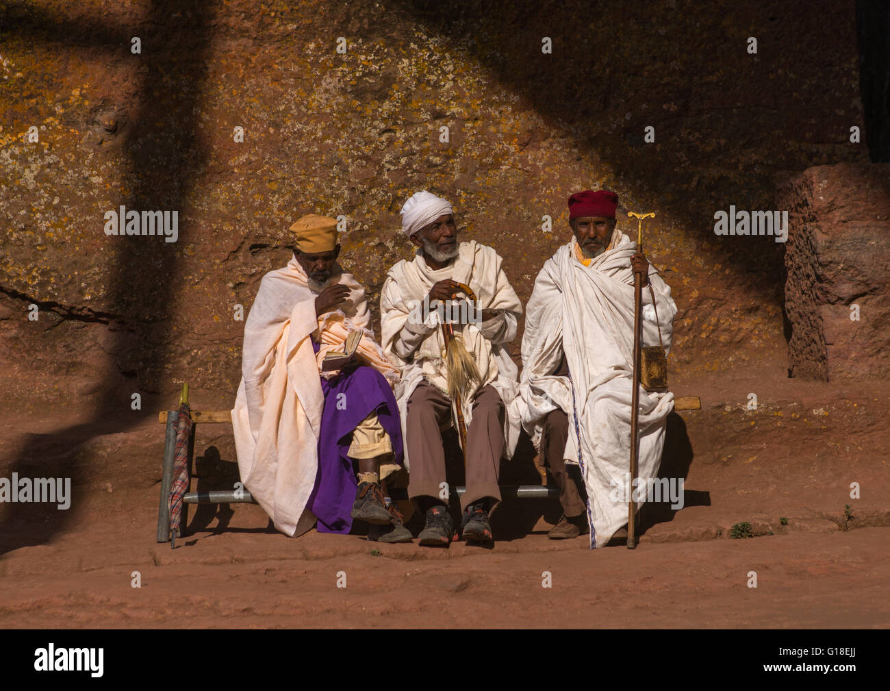 Ethiopian priests during kidane mehret orthodox celebration, Amhara ...