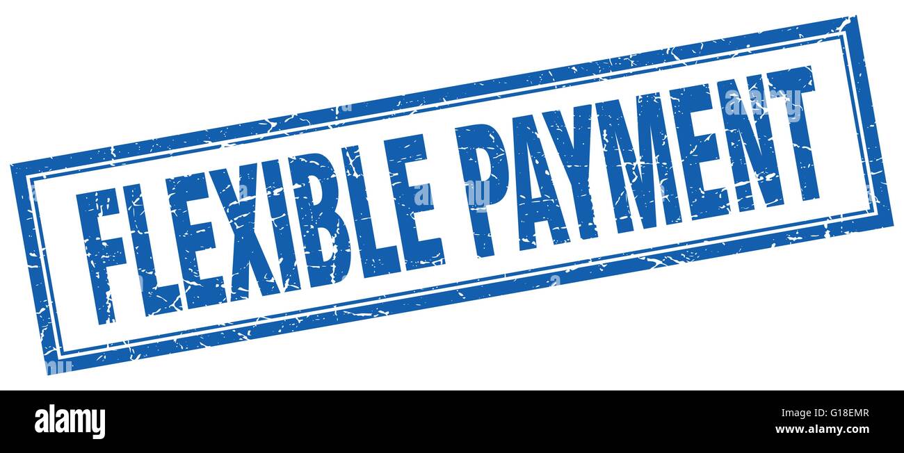 flexible payment blue grunge square stamp on white Stock Vector Image ...