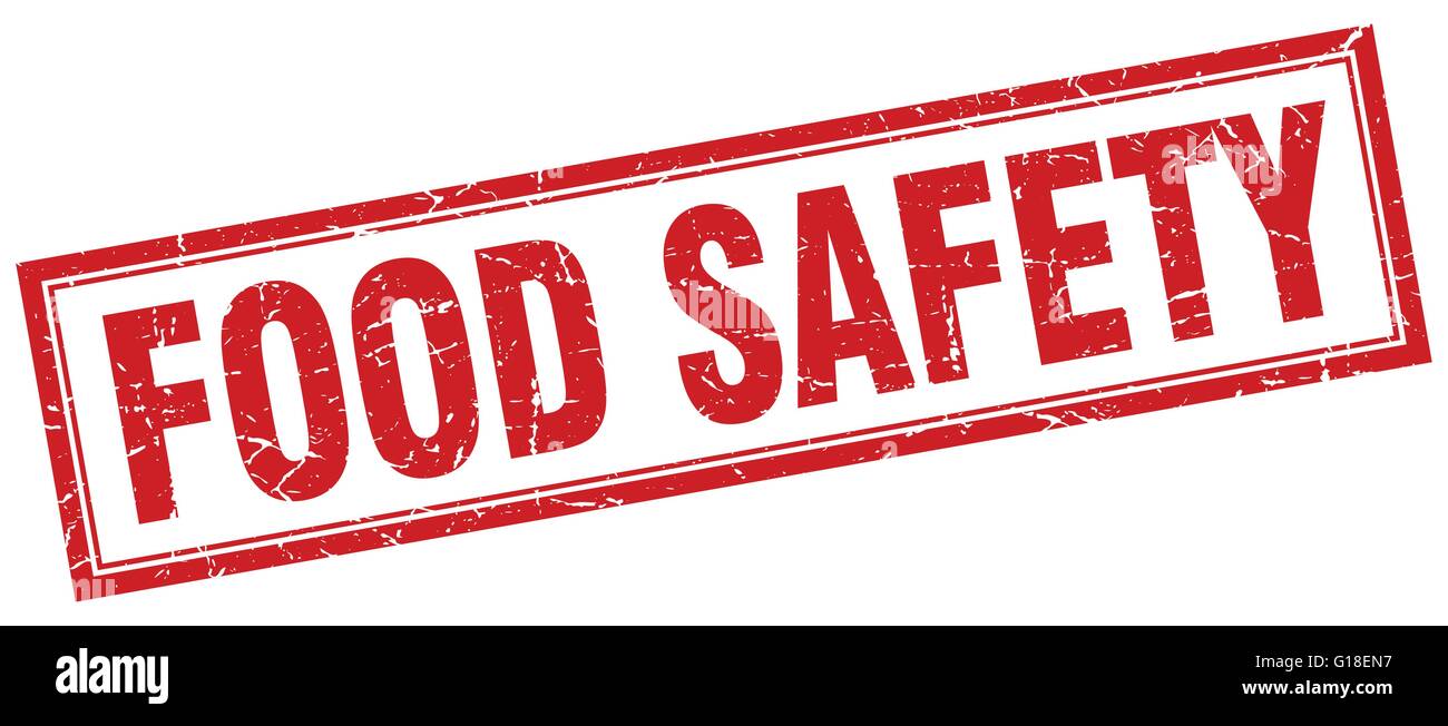 food safety red grunge square stamp on white Stock Vector Image & Art ...