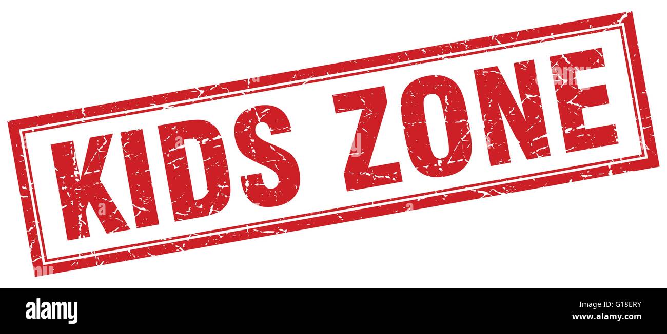 kids zone red grunge square stamp on white Stock Vector Image & Art - Alamy