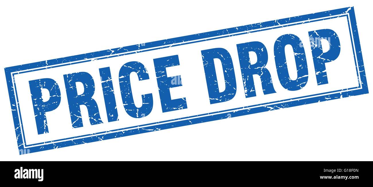 price drop blue grunge square stamp on white Stock Vector Image & Art ...