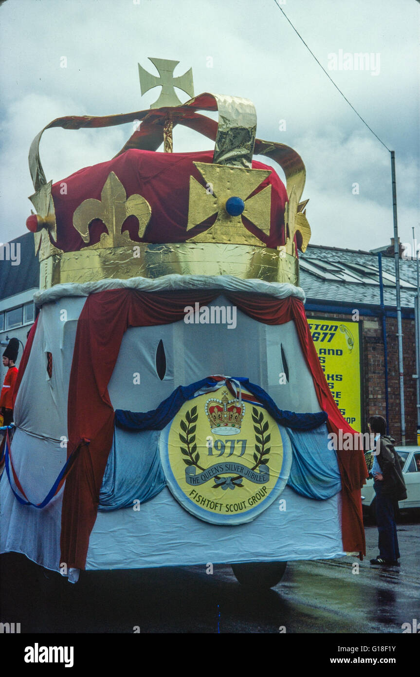 Archive image of a Fishtoft Scout group float of a St. Edward's Crown ...
