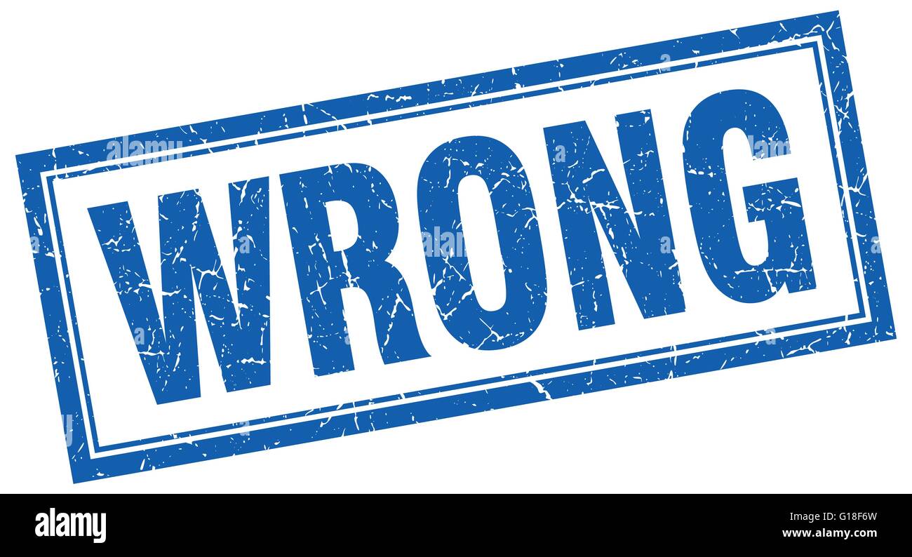 wrong blue grunge square stamp on white Stock Vector Image & Art - Alamy