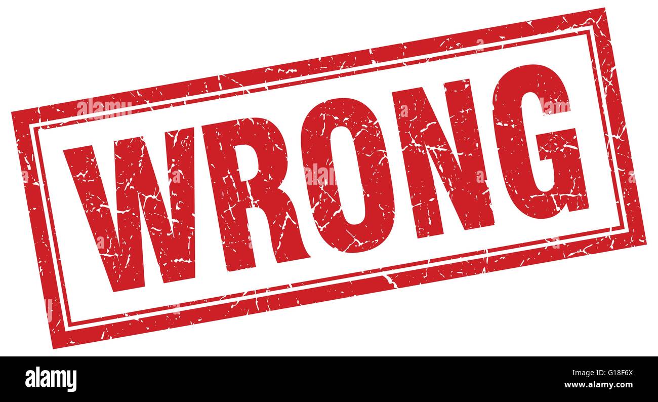 wrong red grunge square stamp on white Stock Vector Image & Art - Alamy
