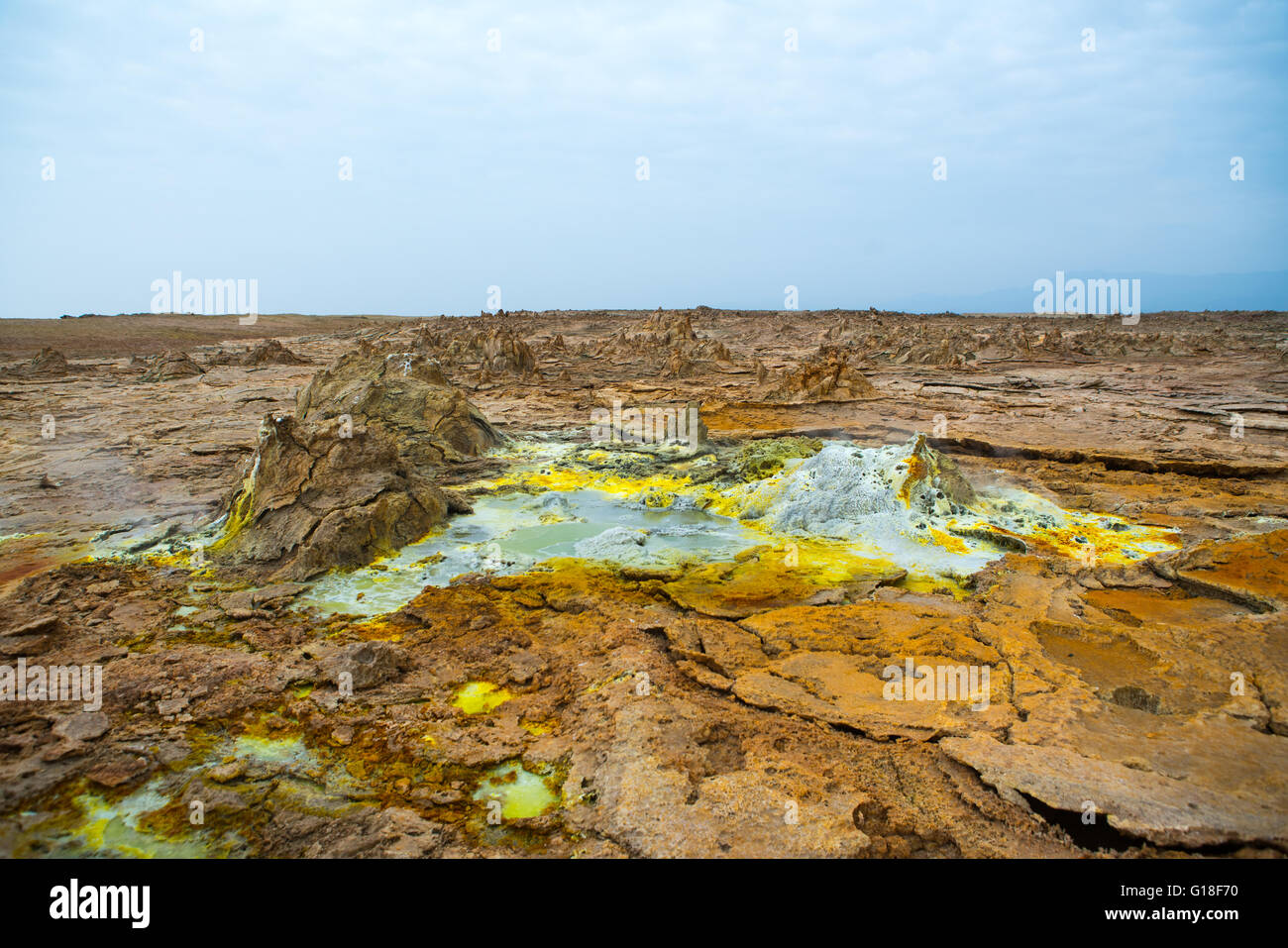 The colorful volcanic landscape of dallol in the danakil depression ...