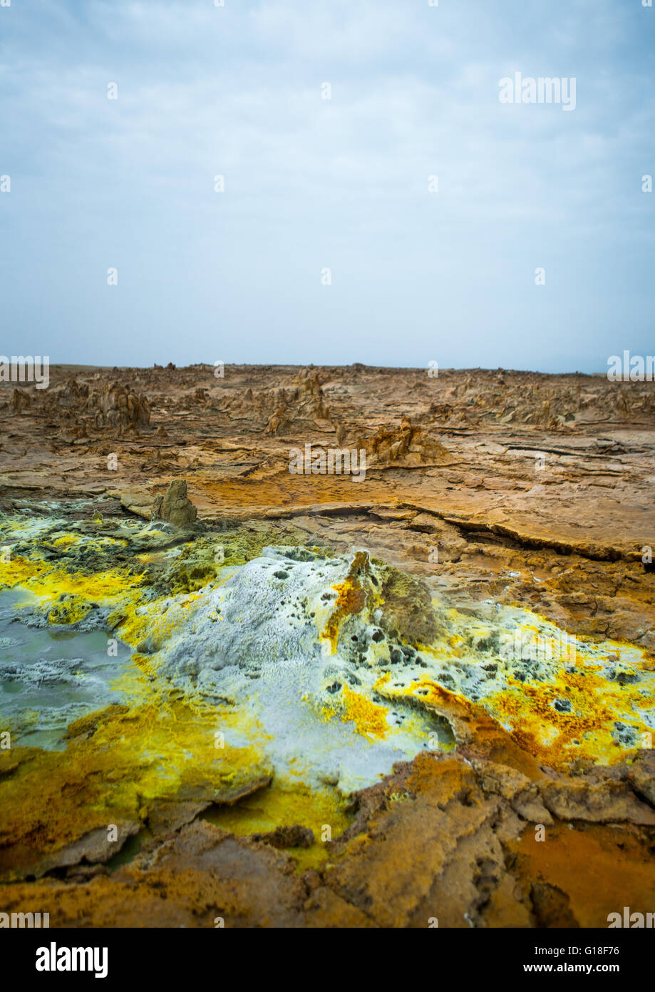 The colorful volcanic landscape of dallol in the danakil depression ...