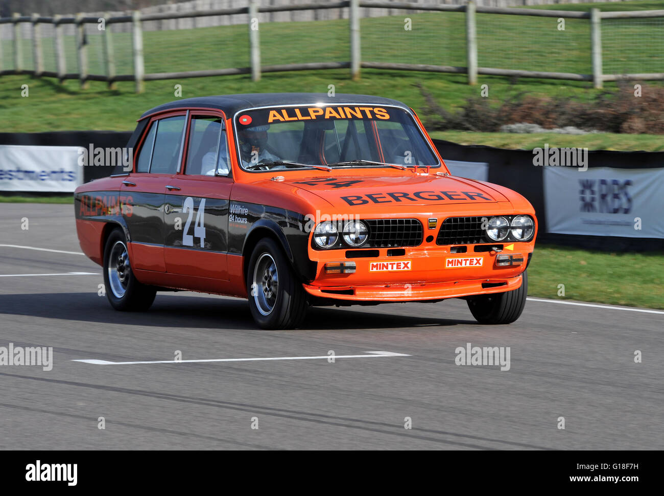 Triumph Dolomite Sprint race car on track Stock Photo - Alamy