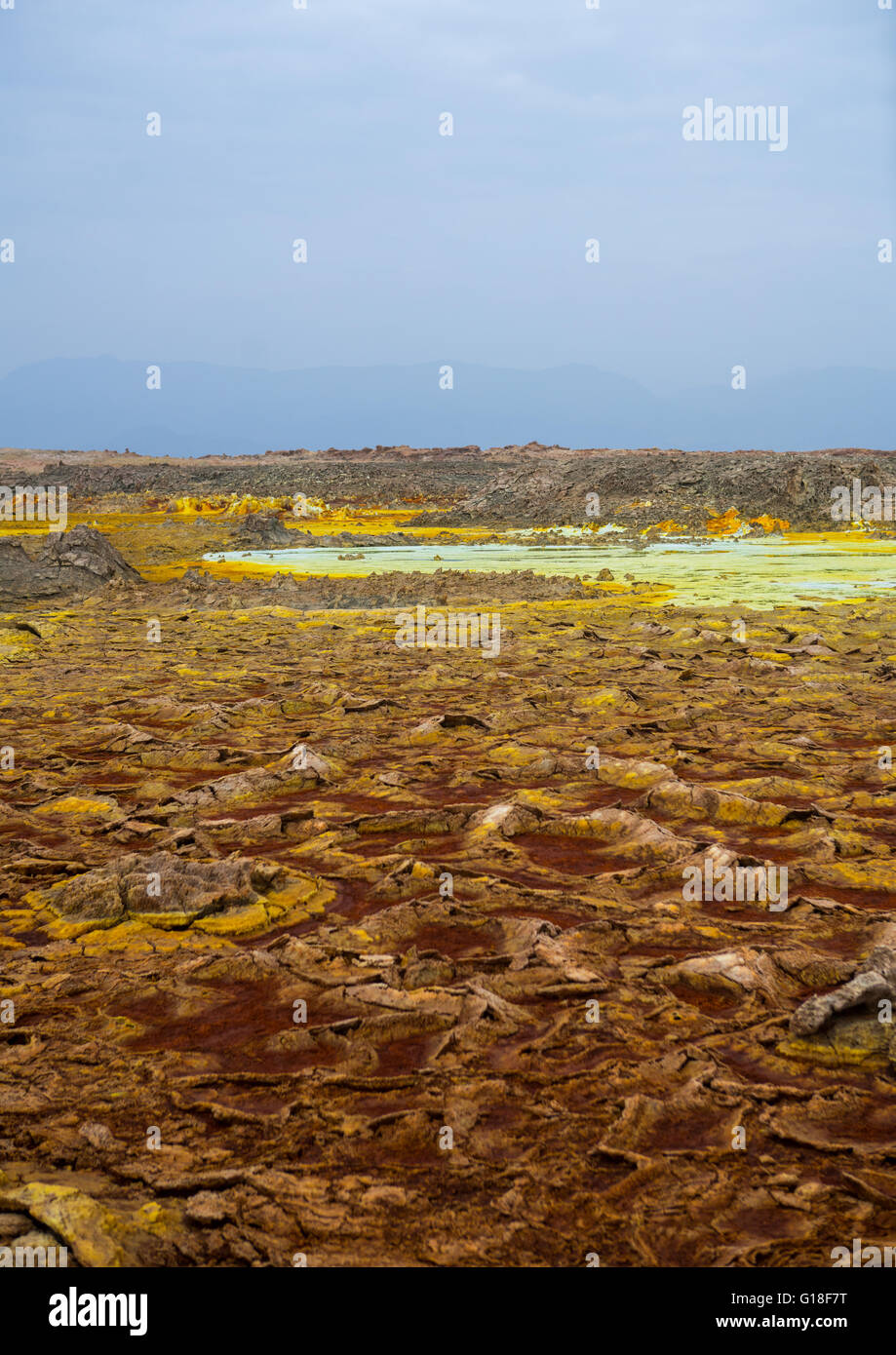 The colorful volcanic landscape of dallol in the danakil depression ...