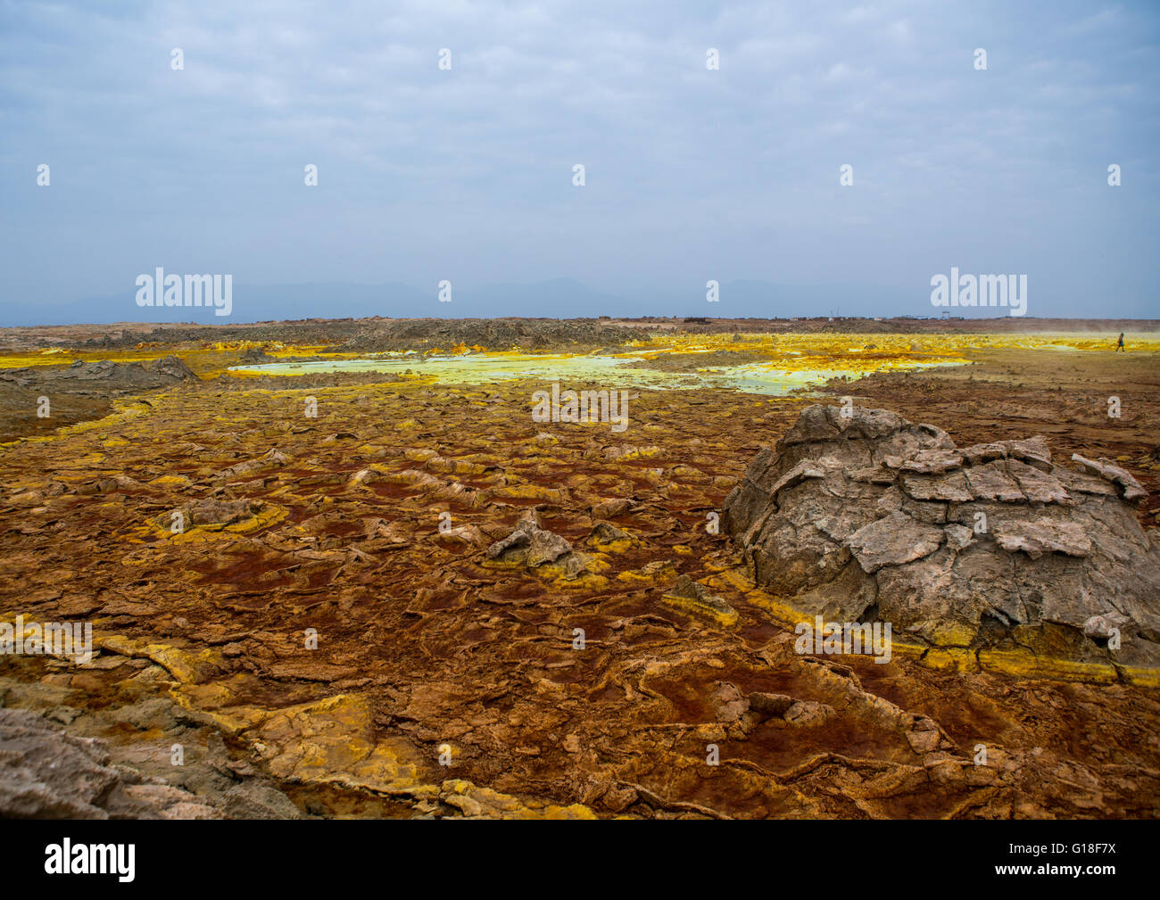 The colorful volcanic landscape of dallol in the danakil depression ...