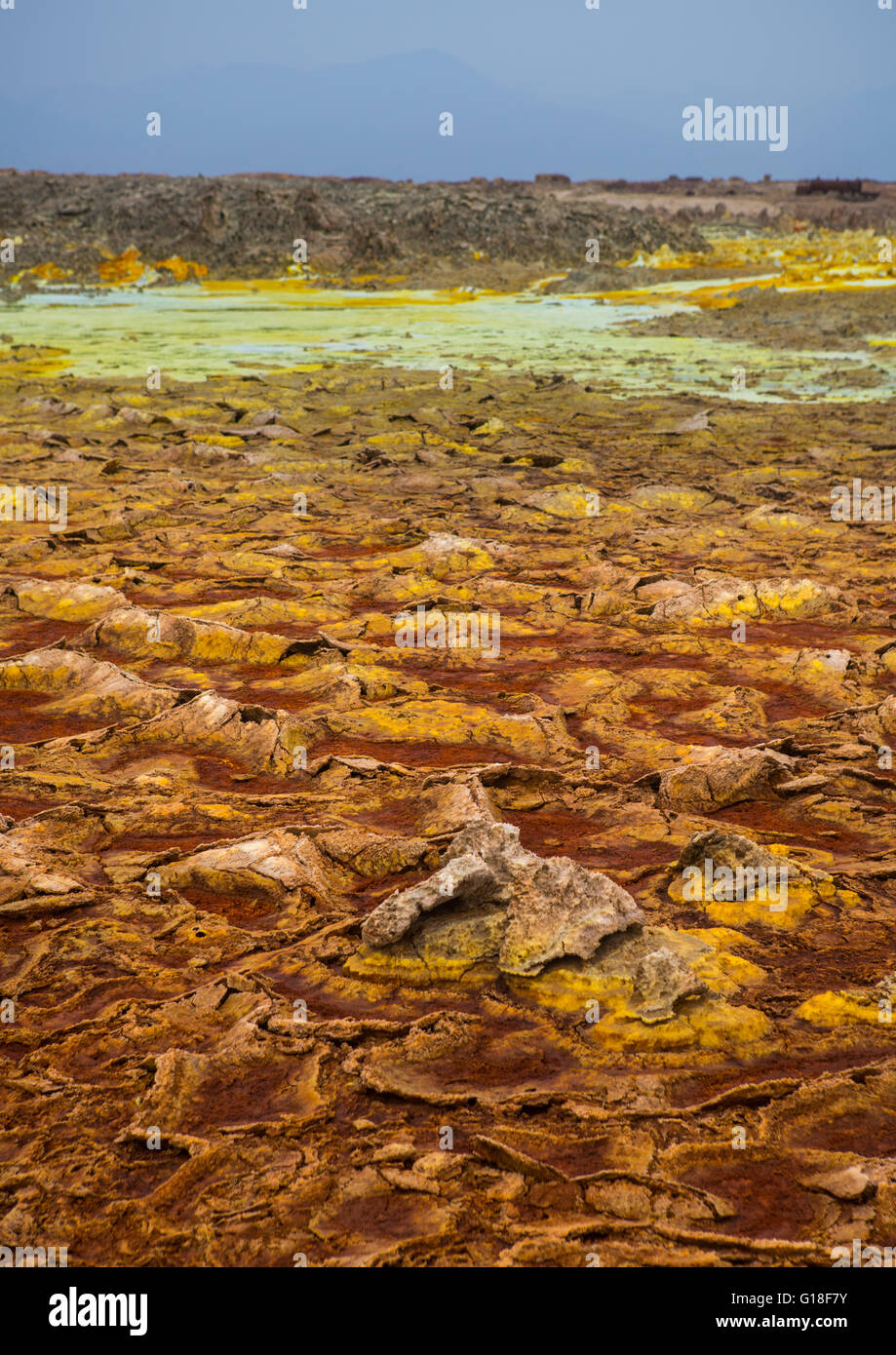 The colorful volcanic landscape of dallol in the danakil depression ...