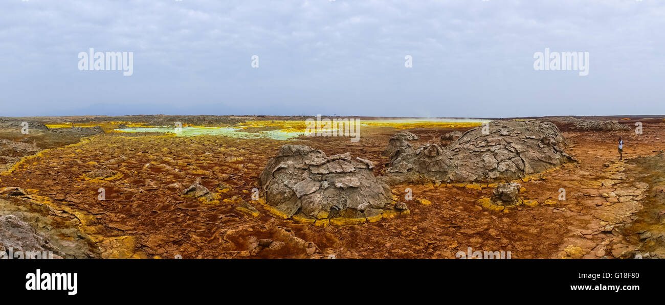 The colorful volcanic landscape of dallol in the danakil depression ...