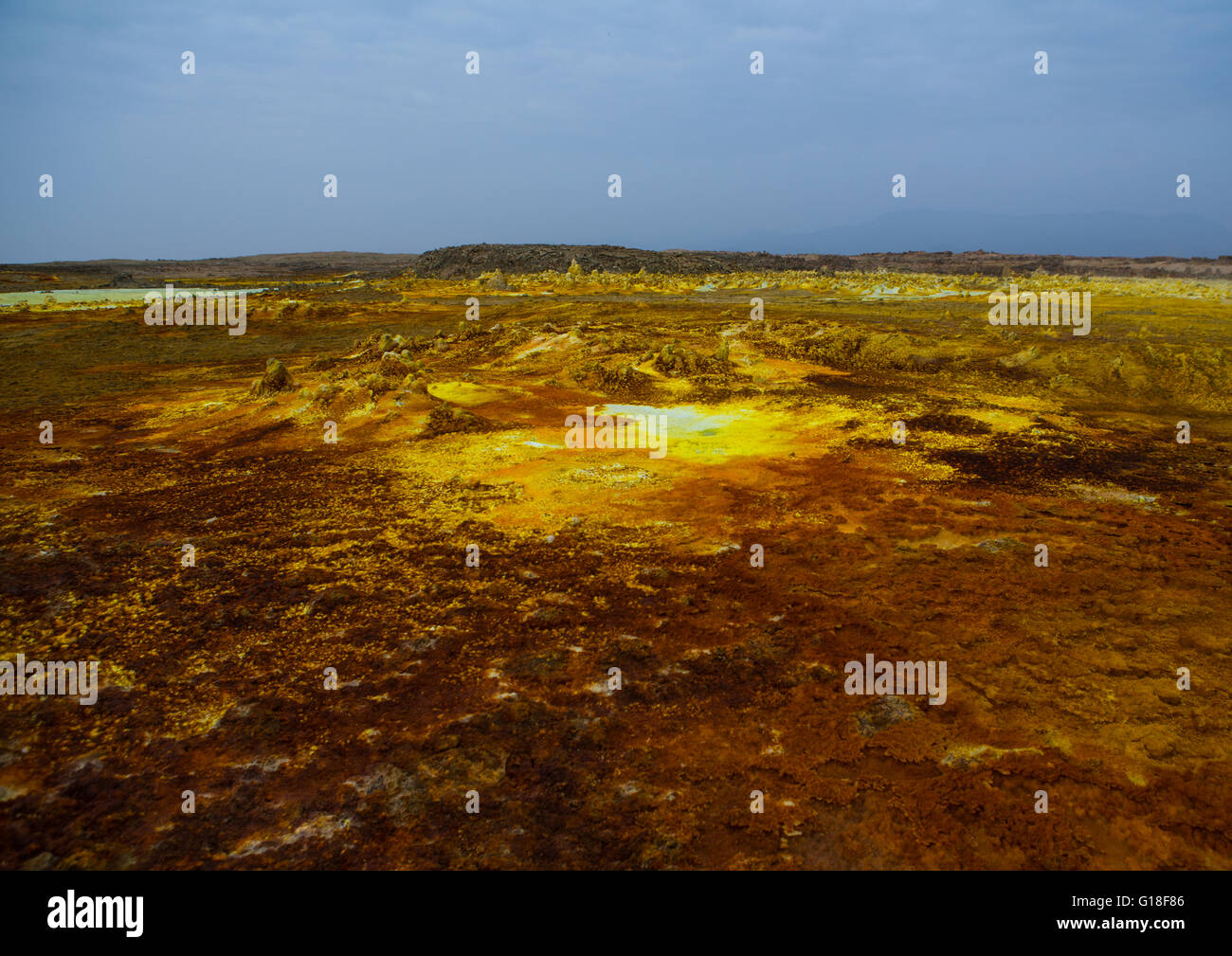 The colorful volcanic landscape of dallol in the danakil depression ...