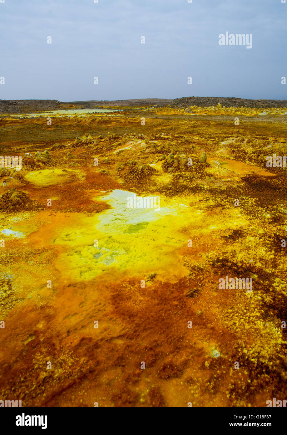 The colorful volcanic landscape of dallol in the danakil depression ...